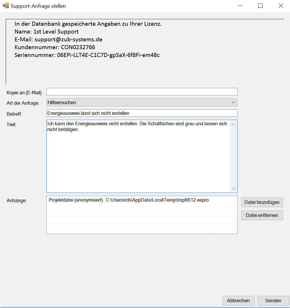 Online-Supportanfrage in ZUB Helena | FAQ | ZUB-Systems